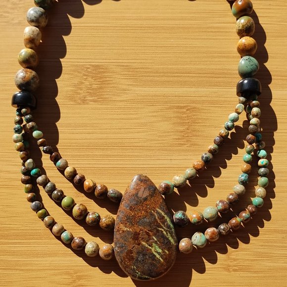 Jay King | Jewelry | Jay King New Red Skin Turquoise Tourmaline 3strand ...